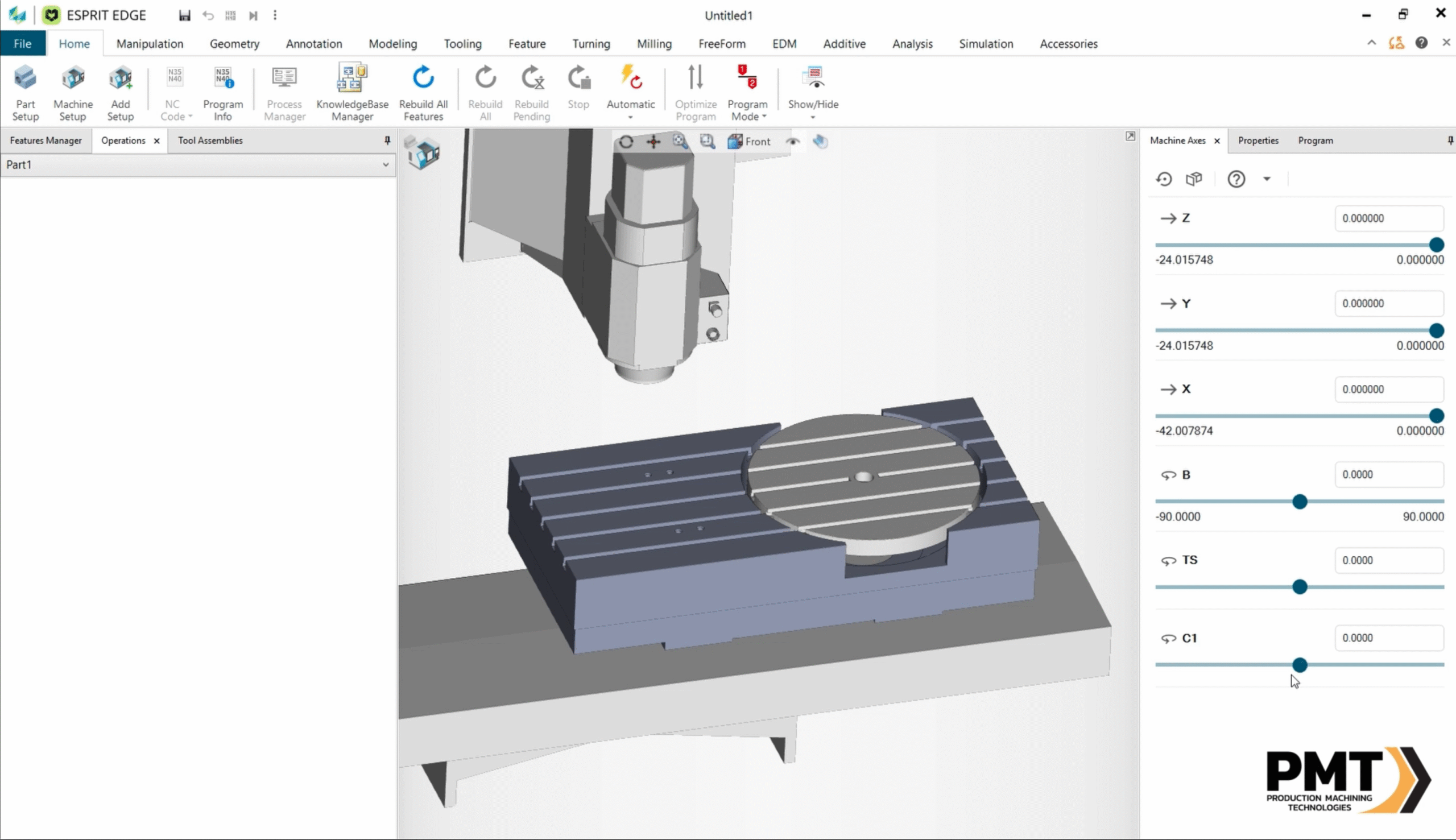 Setting Up a Rotary Table in ESPRIT: A Step-by-Step Guide